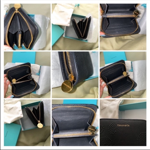 Tiffany & Co. | Bags | Tiffany Co Wave Leather Small Zip Around Wallet ...